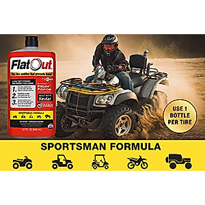 FlatOut Tire Sealant Sportsman Formula - Prevent Flat Tires, Seal Leaks, Contains Kevlar, 32-Ounce Bag, 1-Pack