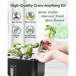 GardenCube 166pcs Hydroponic Pods Kit: Grow Anything Kit with 40 Grow Sponges, 40 Grow Baskets, 40 Grow Domes, 40 Pod Labels, 6 A&B Plant Food - Compatible with Hydroponics Supplies from All Brands