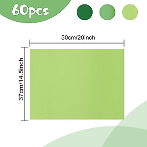 Bouiexye 60 Sheets Green Tissue Paper Multicolor Tissue Paper Bulk Gift Wrapping for DIY Art Craft Floral Birthday Baby Shower Party Festival