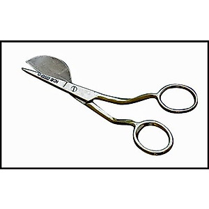 6 Inch Stainless Steel Applique Duckbill Scissors Blade with Offset Handle & 6 Inch Machine Embroidery Double Curved Scissors Bundle