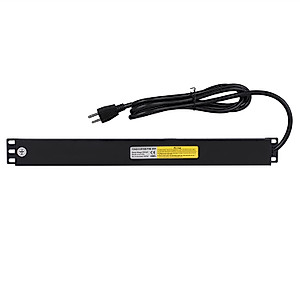 19" 1U Rack Mount PDU Power Strips 6 or 8 Outlet Mountable Power Strip, Wall Mount Outlet Power Strip Heavy Duty, Wide Spaced 15A 125V 1875W, 6 FT SJT 14AWG Power Cord (6FT) (8 Outlet)