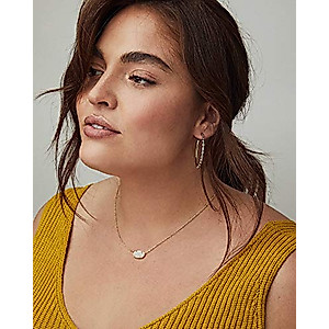 Kendra Scott Elisa Short Pendant Necklace for Women, Dainty Fashion Jewelry, 14k Gold-Plated, Amethyst