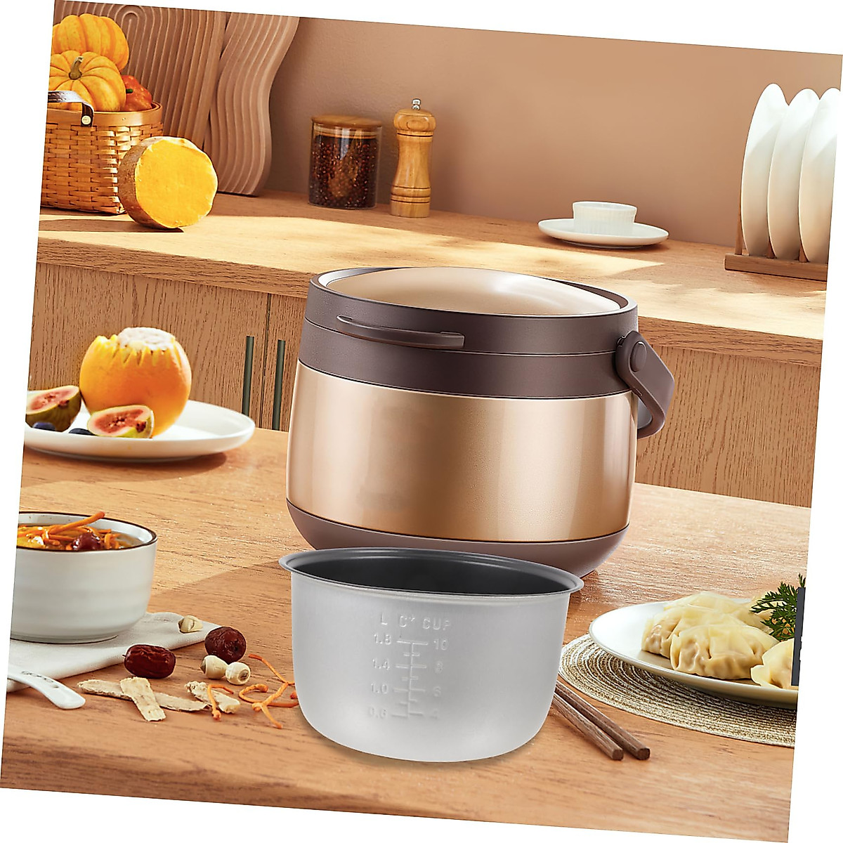 Luxshiny Rice Container Power Cooker Replacement Inner Pot 4L Non-stick Interior Inner Cooking Pot Electric Pressure Cooker Pot Liner Perforated Baking Mat