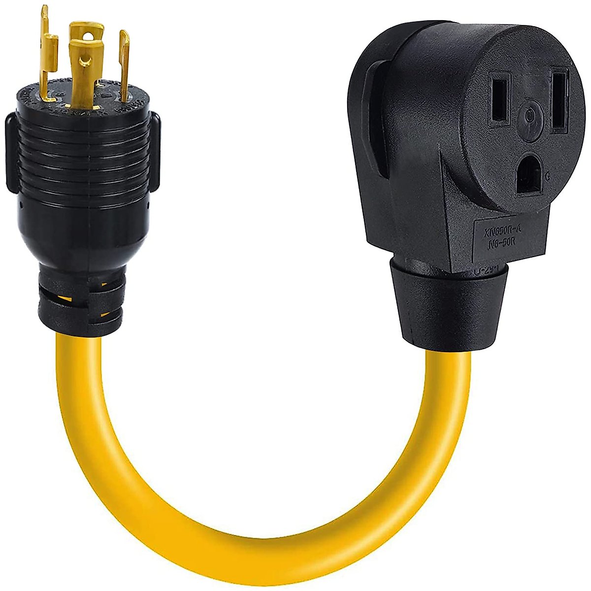 EXCELFU Nema L14-30P to 6-50R Welder Adapter Plug, Generator to Welder Power Adapter Cord, 30 Amp 4 Prong Twist Lock Generator Plug to 3 Prong Welder Adapter