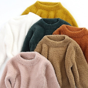 Curipeer Baby Sweater Solid Thick Basis Pullover Sweater Turtleneck Longsleeve Fall Clothes for Baby Girl and Boy White 18-24 Months