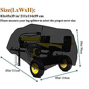Skyour Log Splitter Cover Waterproof Heavy Duty 420D Oxford Fabric Gas Logging Separator Storage Rain Furniture Covers for 15-37-Ton Electric Wood Log Splitter Cover