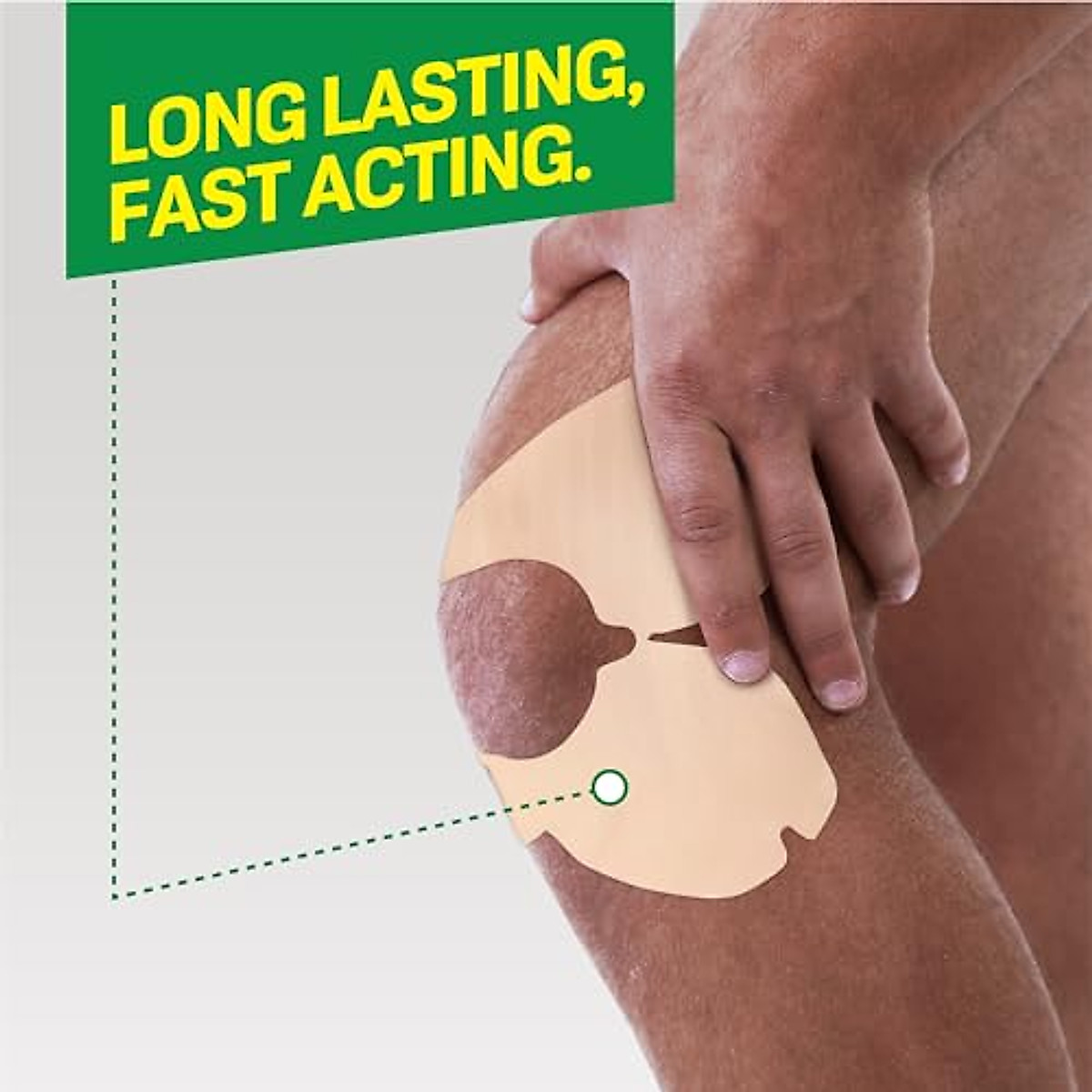 Absorbine Jr. Knee Pain Relief Patches, Fast Acting Pain Patch with Menthol for Knee Pain, Muscle Cramps and Joint Pain, 12 Hours of Long Lasting Relief with Sweat Proof Technology, 6 Count