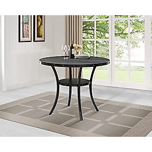 New Classic FURNITURE Classic Furniture Crispin Solid Wood Round Dining Table, 48-Inch, Gray