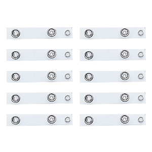 Sowaka 15 Pcs Clear ID Badge Holder Straps with Snap Replacement Vinyl Badge Clips for Card Holder Easily Attach to Lanyards Key Rings Name Tags Work Badge