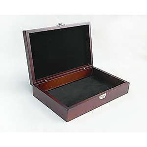 Lutong Wooden Storage Box with Hinged Lid and Front Clasp for Craft Gifts storage box - 9.85" x 6.30" x 2.25"