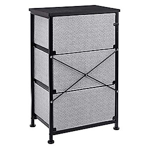 Amazon Basics Fabric 3-Drawer Storage Organizer Unit for Closet, Black