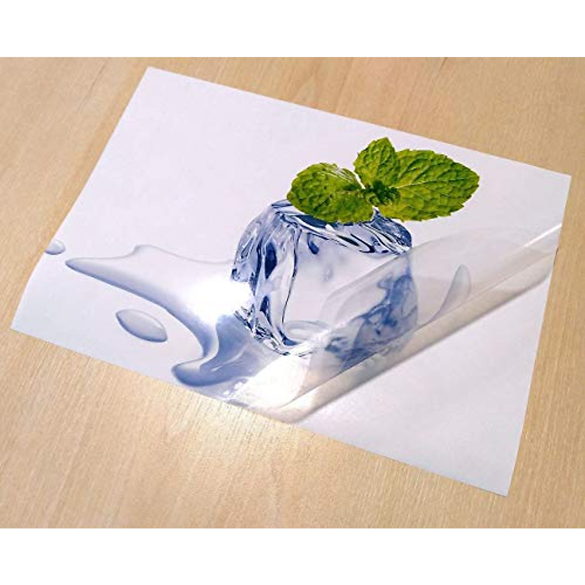 Printable Vinyl Sticker Paper Translucent Waterproof 8.5 x 11 Standard Letter Size Quickly and Holds Ink Beautifully（16 pcs）