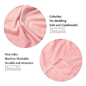 NANPIPER Fleece Blankets, Super Soft Flannel King Size Blanket for Bed, Luxury Cozy Microfiber Plush Fuzzy Blanket,Pink