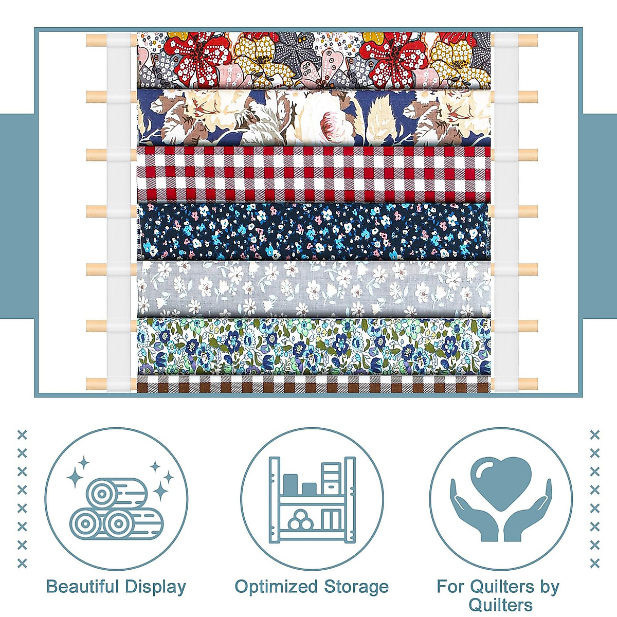 Anglechic Hanging Fabric Storage Organizer Over the Door 20-Shelf Fabric Organizer Wall Mount Fabric Display Sewing Quilting Fabric Collection with 4 Hooks for Folding and Storing Fabric(Standard)