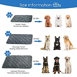 Nobleza Self Warming Pet Pad, Super Soft Plush Dog Crate Pad for Travel or Home, Washable Anti-Slip Kennel Mat for Large Medium Small Dogs and Cats, 45" × 28" Grey