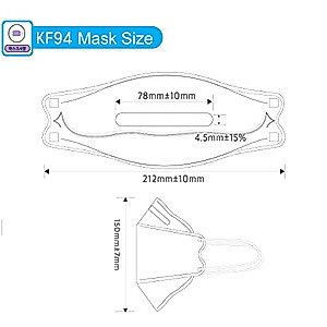 【 30 pcs 】 JM Healthcare Black KF94 Mask Made in Korea, Ergonomic Desige, Tri-Folding Stereoscopic Shape, Individually Packed.