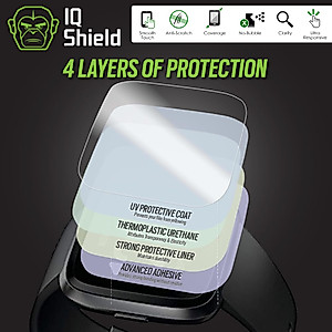 IQShield Screen Protector Compatible with Fitbit Versa 2 (6-Pack) Anti-Bubble Clear TPU Film