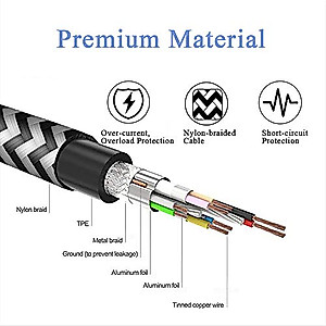 3 Pack 10 Ft Micro Charger Cable USB Charging Cord Replacement for Samsung Tablet Galaxy Tab A 10.1 (2016), 8.0 (2015,2018), Tab E, S2, Tab 4, Tab A 9.7, 7.0(2016) Nylon Braided Cables