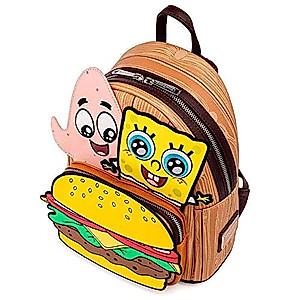 Loungefly Spongebob Squarepants Krabby Patty Group Womens Double Strap Shoulder Bag Purse