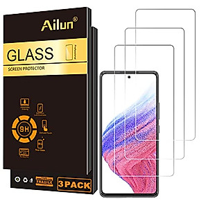 Ailun Screen Protector for Galaxy A53/Galaxy A52 4G 5G/Galaxy A51/Galaxy A51 5G/Galaxy A51 5G UW,[3 Pack],Tempered Glass,Ultra Clear,Anti-Scratch,Case Friendly