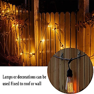 Lewufe Lights Hanger Hooks, Christmas Light Clips, Outdoor String Lights Hangers for Hanging Christmas Light, Fairy Lights, Outdoor Patio Lights, 20 Pack, Black