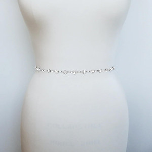 YooAi Rhinestone Diamond Flower Waist Belt Decorative Rhinestone Dress Belt Sun Flower Silver 120
