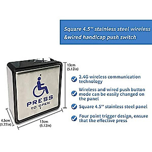Olideauto Automatic Swing Door Opener,Commerical Wireless Door Operator with Wireless Handicap Push Buttons and Slimline Wireless Push Panels