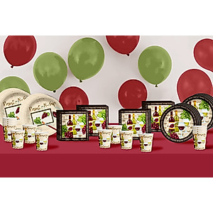Birthday Galore Paint and Sip Party Supplies - 64 Piece Disposable Tableware Set For Bridal Shower - Wine Paper Plates Napkins Cups - Kit for 16