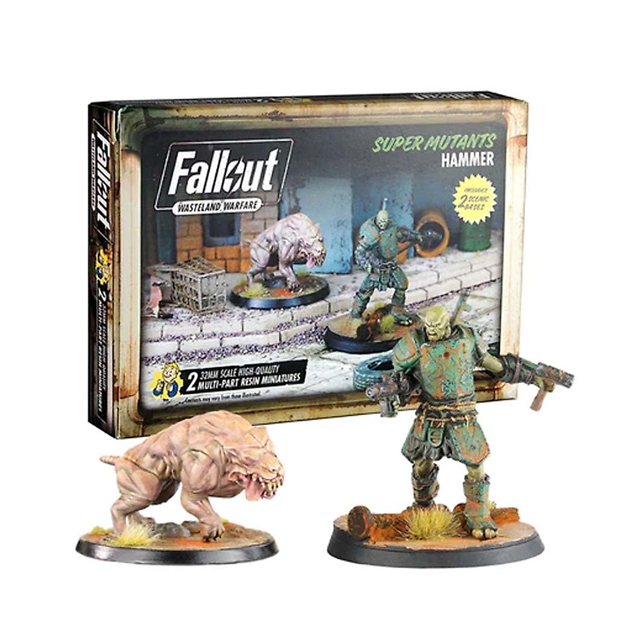 Fallout Wasteland Warfare Modiphius Super Mutants Hammer Miniatures, Multicolor
