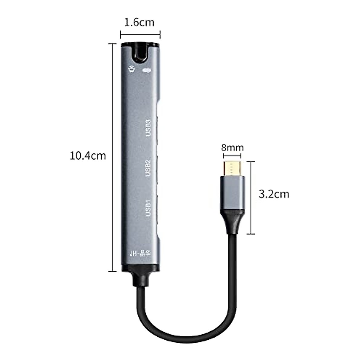 QIANRENON USB C Docking Station, USB 3.0 Hub with 3.5mm Audio Headphone + Microphone Jack Hub Digital & Audio Hub USB C 3.0 Multiport OTG Allocator for Computer Smart Phone