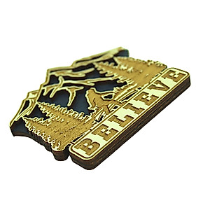 Believe in Bigfoot Wood Carved Magnet, Laser Cut Sasquatch Magnetic Decal for Fridge, Whiteboard, Souvenir Keepsake, 3.25 Inches