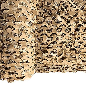 CamoSystems Premium Series Camouflage Military Spec Net with Mesh Netting Attached, Large, 9'10" x 19'8", Desert - Light Tan/Tan