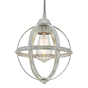 Westinghouse Lighting 6110700 Stella Mira Vintage One-Light Indoor Mini Pendant Light Antique Ash Finish, Brushed Nickel
