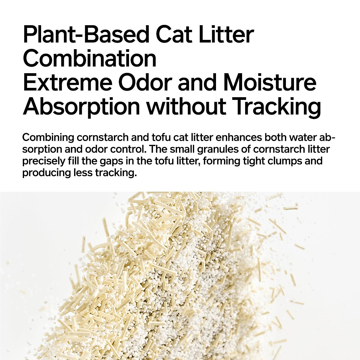 pidan Cornstarch Cat Litter with Tofu Litter,Clumping,No Dust,Natural Litter Ultra Absorbent and Fast Drying,Non-Stick 5.3lb/Bag (1 Bag)