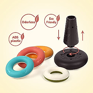 Vanmor 6 Pcs Stacking Nesting Baby Toys, Stacking Toys for Babies 6-12 Months, Teething Toy Building Circle Bird Decor, Montessori Early Educational Learning Toys for Toddler Boys Girls Gift