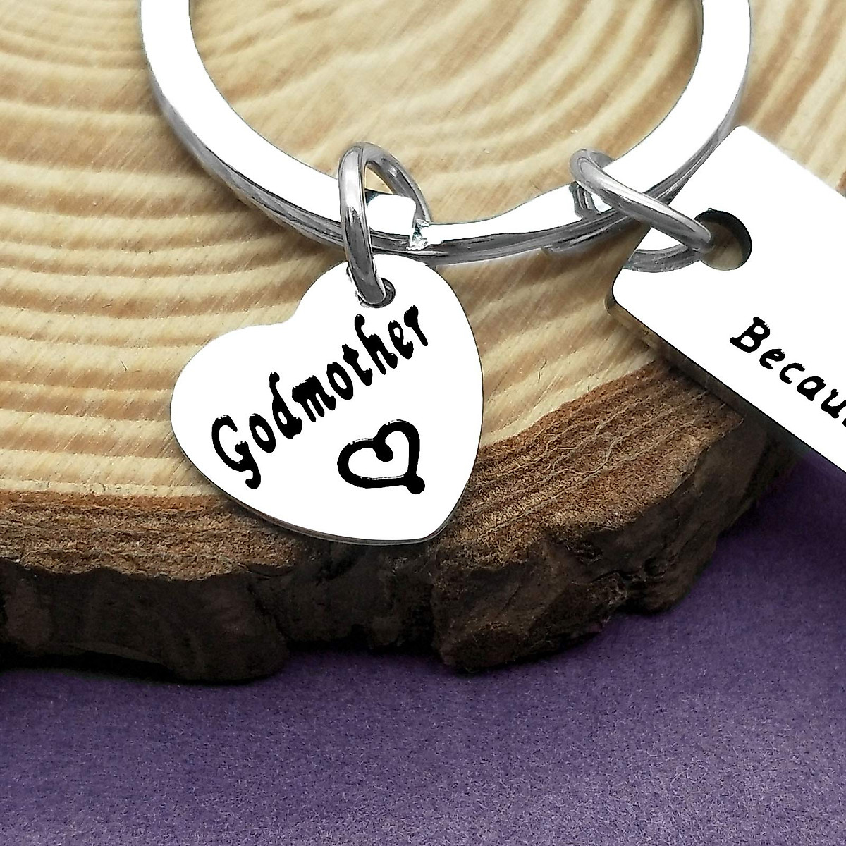 Mother's Day Gift Godmother Gift from Godchild Christmas Keychain for God Mother Jewelry Keychain First Communion Present Thank You Key Chain for Godmother Baptism Jewelry Christen Birthday Present