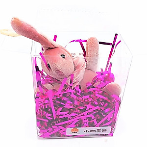 Amsthow Gift Wrap Shredded Filler Basket Grass 1/2 LB Shiny Pink Cut Shred Raffia Box Stuffing for Christmas Birthday Wedding Wrapping Shower (Pink)