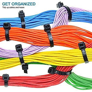 HMROPE 100pcs Cable Zip Ties Heavy Duty 12 Inch, Premium Plastic Wire Ties with 50 Pounds Tensile Strength, Self-Locking Black Nylon Zip Ties for Indoor and Outdoor