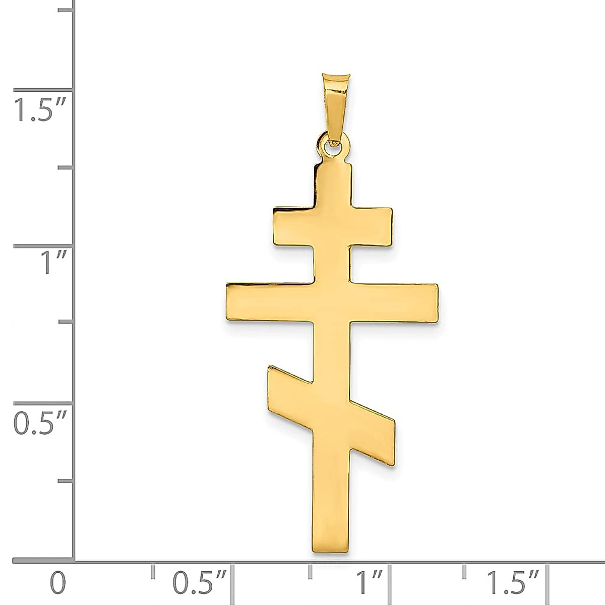 IceCarats 14K Yellow Gold Eastern Orthodox Holy Cross Necklace Religious Pendant Jesus Christ Charm 38mm x 19mm Only