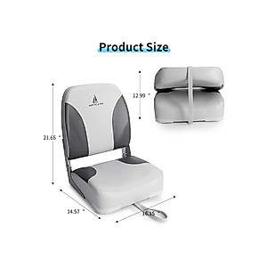 AOTTLATD Deluxe Folding Fishing Boat Seat Waterproof Classical Boat Seat, Gray and Black