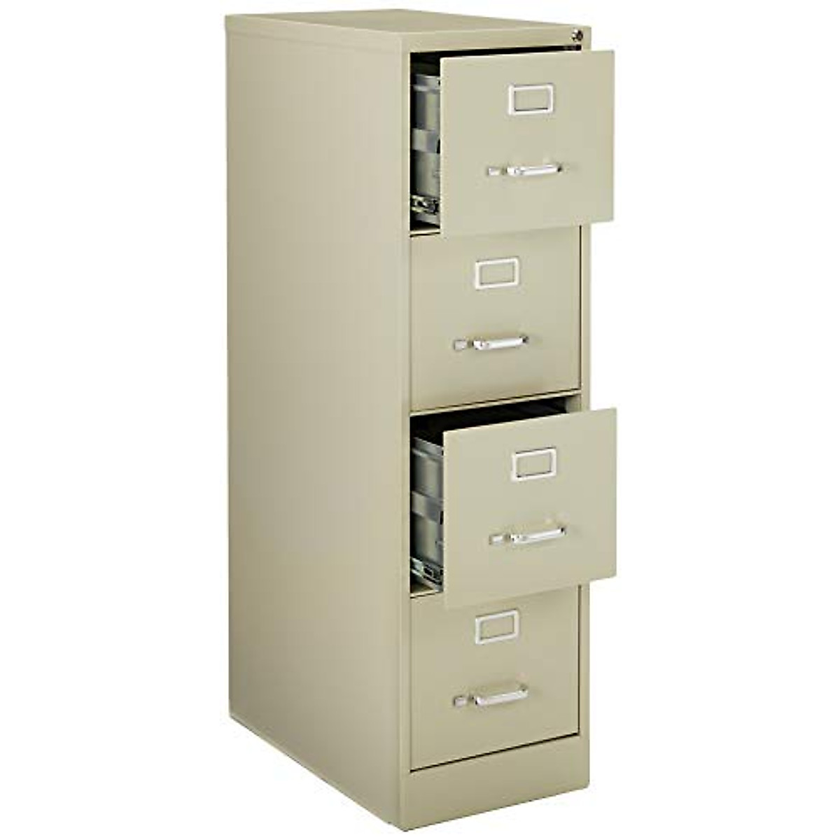 Lorell 4-Drawer Vertical File with Lock, 15 by 25 by 52-Inch, Putty