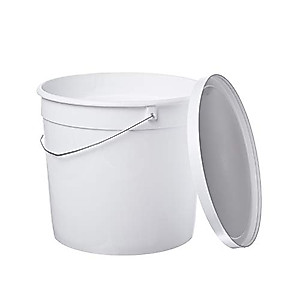 Consolidated Plastics Pail with Handle, HDPE, 6 Quart, White, 10 Piece