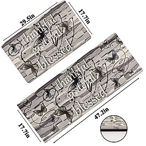 Anti Fatigue Kitchen Mat Set of 2, Cushioned Anti Fatigue Mat Kitchen, Thick PVC Ergonomic Rug, Long Sink Mat Foam Rugs, Waterproof, NonSlip Kitchen Mats & Runner Farmhouse Rugs for Sink and Office