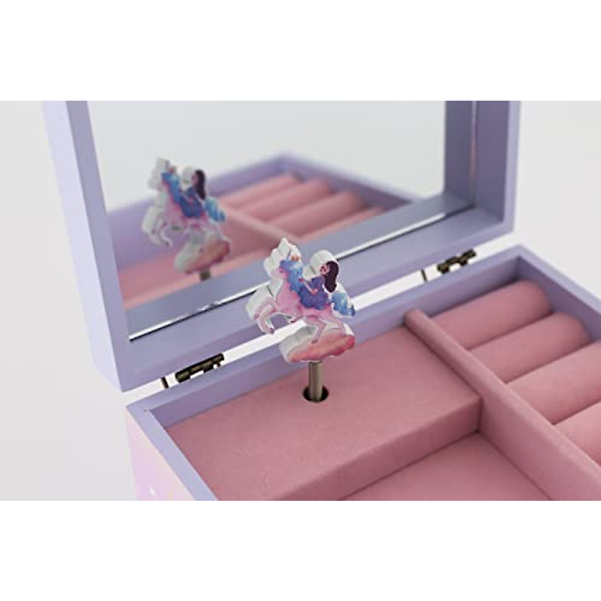 Agitation Unicorn Princess Wooden Musical Jewelry Box - Unicorn Gifts for Girls (Purple Unicorn3)