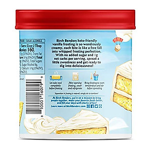 Birch Benders Keto Chocolate Cake Mix, 10.9oz and Keto Vanilla Frosting, 10oz, Bundle (1 baking mix and 1 frosting)