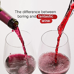 Wine Aerator Pourer (2 Pack, Silver and Black) by Vintorio