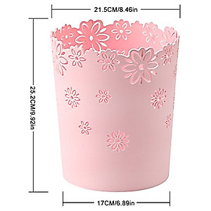 Ruikedasi Wastebasket,Hmane Hollow Flower Shape Plastic Lidless Wastepaper Baskets Trash Can