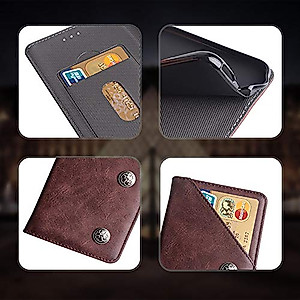 YLYT Shockproof - Red Flip Leather TPU Silicone Retro Cover with Stand Wallet Case for Oppo Reno2 6.5 inch with Card Slots