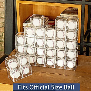 Baseball Display Case, UV Protected Acrylic Cube Baseball Holder Square Clear Box Memorabilia Display & Storage Sports Official Baseball Display Case - Autograph Display - Fits Official Size Ball