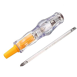 uxcell Voltage Tester AC 100-500V with 3.5mm Slotted Phillips Screwdriver for Circuit Test, Clear and Orange, Pack of 2
